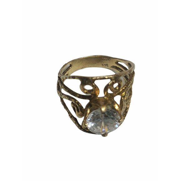Israel | Jewelry | Sterling Silver Gold Plated Brutalist Ring Size 7 ...
